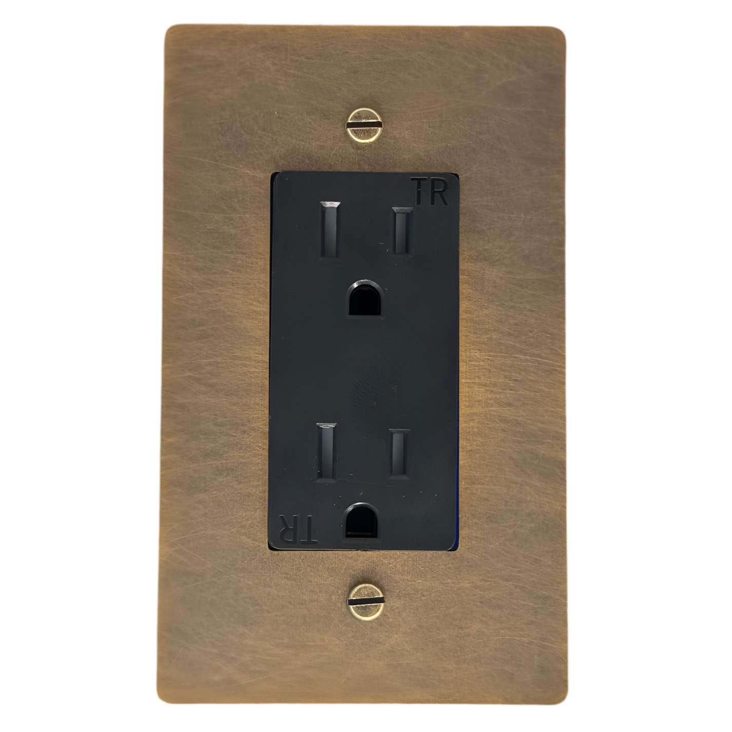 Brass Standard 15A Outlet (1-Gang) Aged Patina Brass – Metal Workz Hardware