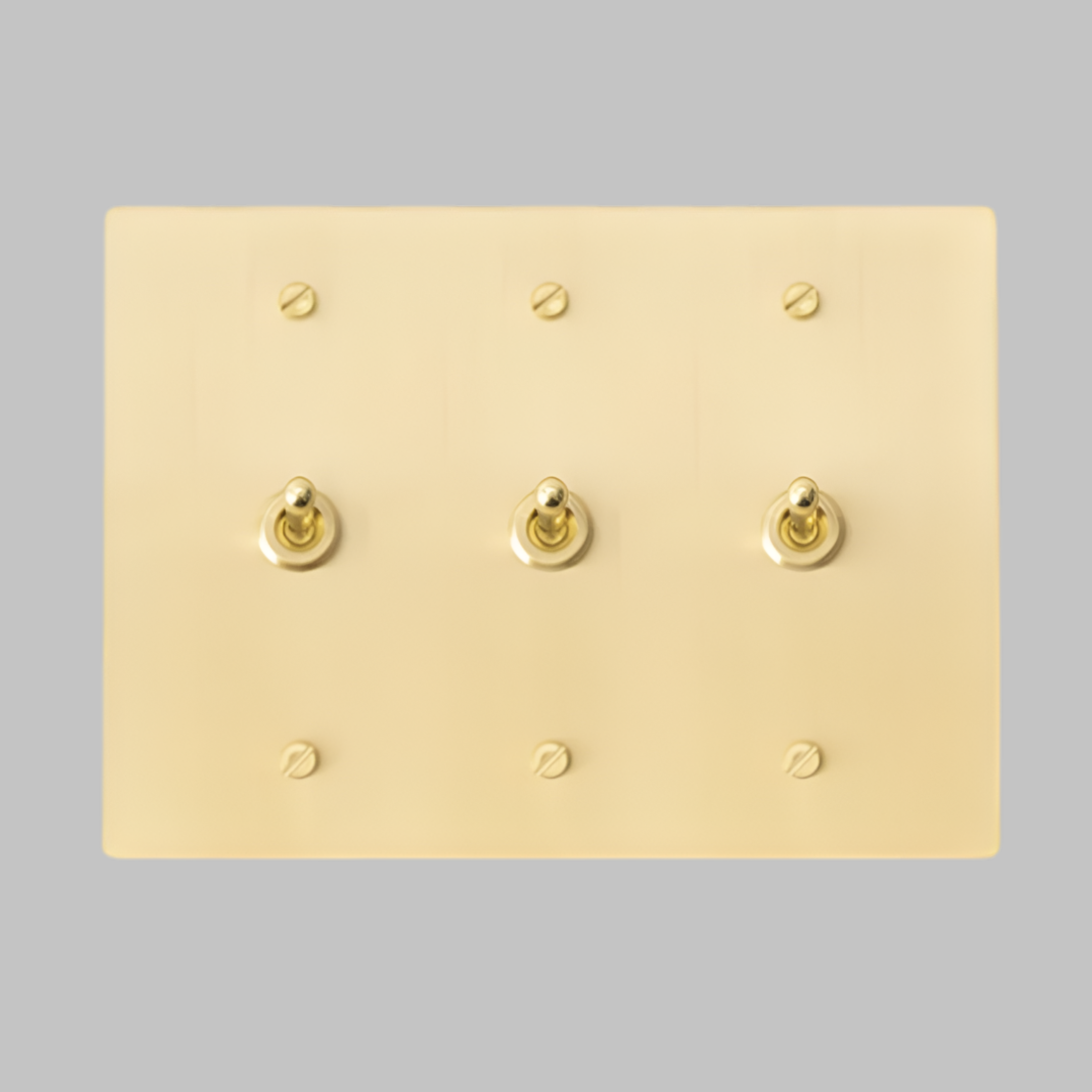 Satin Brass Classic Vintage Toggle Light Switch Wall Plate (3-Gang ...