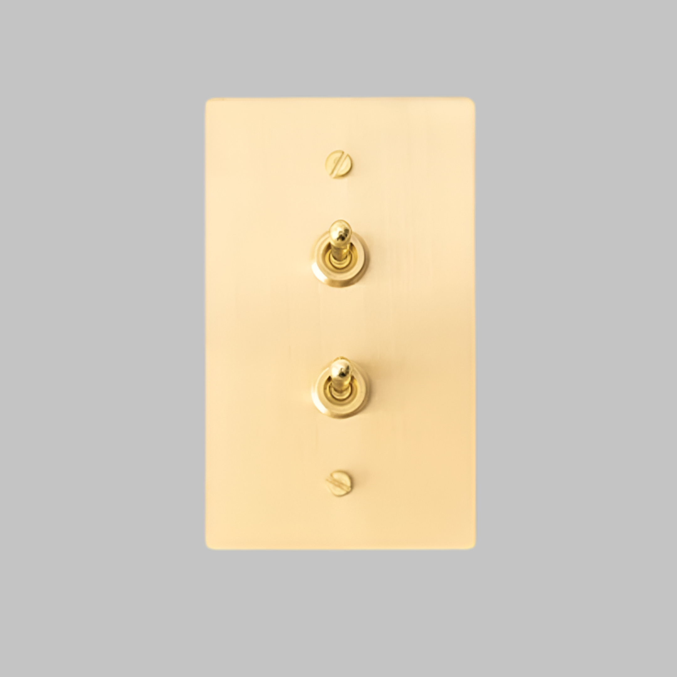 Satin Brass Classic Vintage Toggle Stacked Light Switch Wall Plate (2 ...